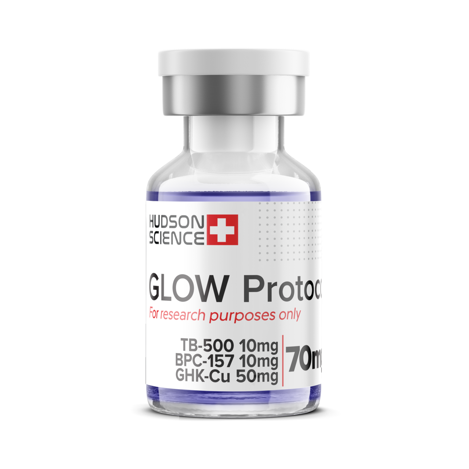Glow Protocol 70mg (TB500 10mg, BPC-157 10mg, GHK-Cu 50mg) [Skin rejuvenation + Healing ...